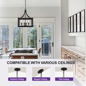 Gracie Oaks Duskin 4 - Light Matte Black Pendant | Wayfair